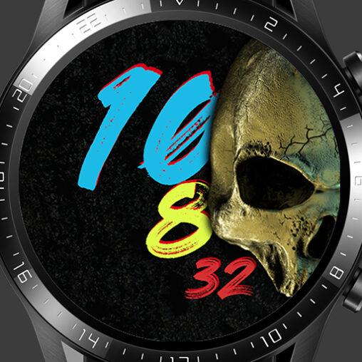 Get the Edgy Digital Skull Watch Face - Perfect for WearOS and Huawei ...