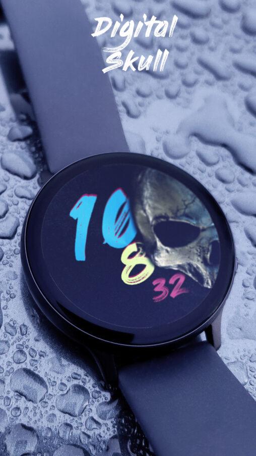 Get the Edgy Digital Skull Watch Face – Perfect for WearOS and Huawei ...